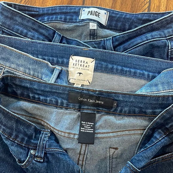 Calvin Klein | Jeans | Bundle 3 Denim Jeans Size 27 Paige Calvin Klein ...
